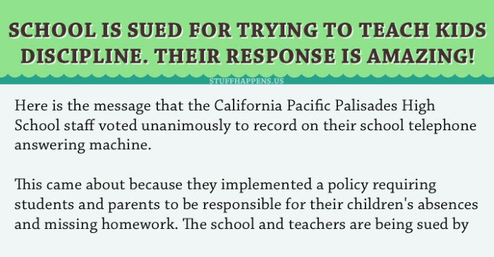 School Is Sued For Trying To Teach Kids Discipline. Their Response Is ...